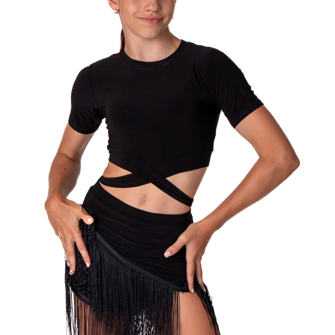 FSD Beny, Short Sleeve Top with Tie Detail for Girls | DanceMaster NET